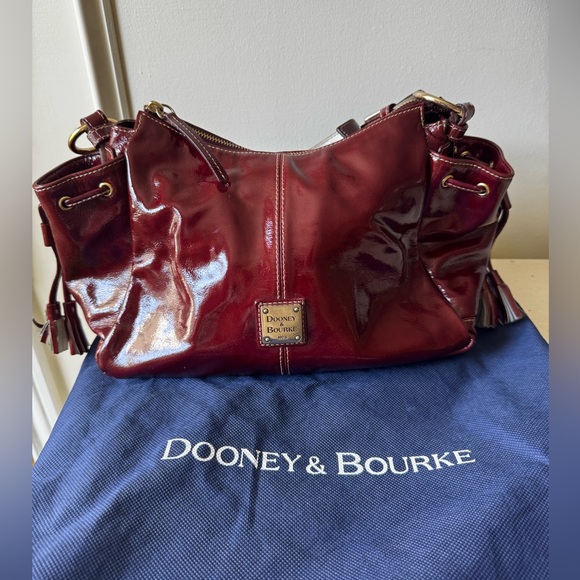Dooney & Bourke | Bags | Dooney Bourke Glossy Red Shoulder Bag | Poshmark